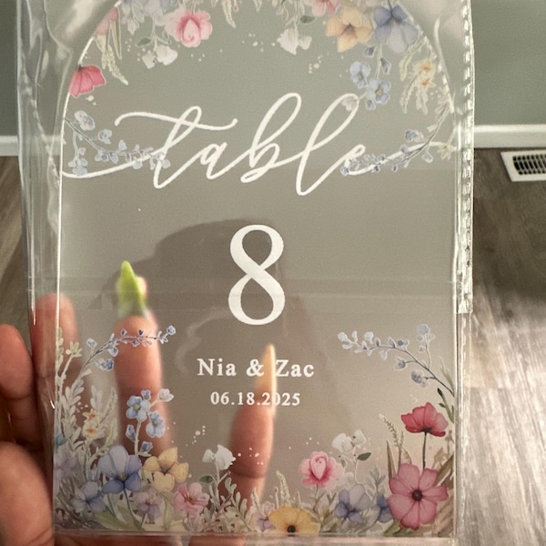 Wildflower Wedding Table Numbers, Customized Table Numbers, Wedding ...