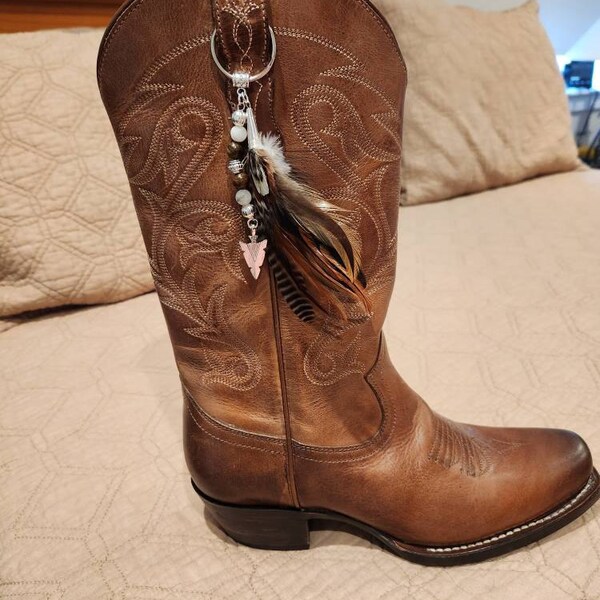 Boot Bling, Boot Topper, Feather Boot Topper With Beads, Silver Feather ...