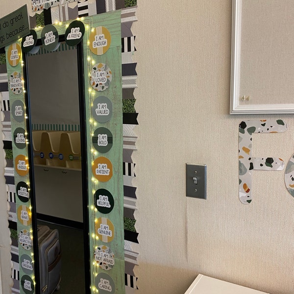 Modern Terrazzo Editable Affirmation Station | Affirmation Mirror ...