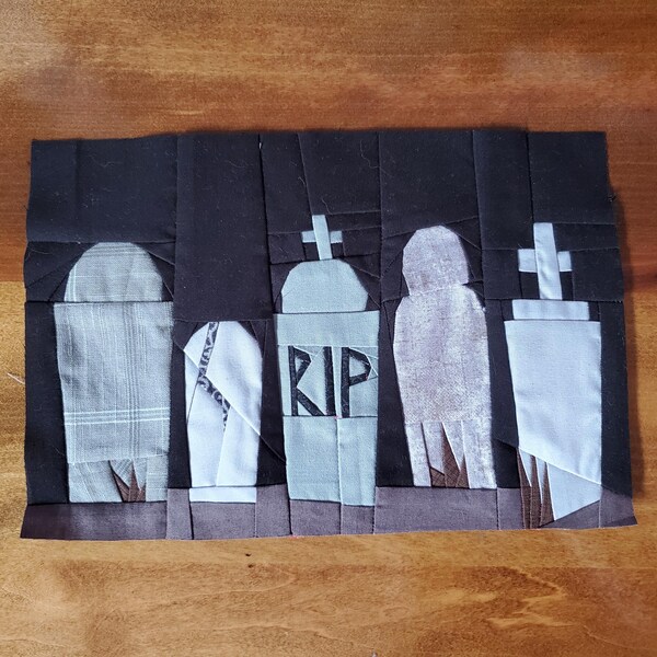 Spooky Cemetery Tombstone Foundation Paper Piecing Pattern - Etsy