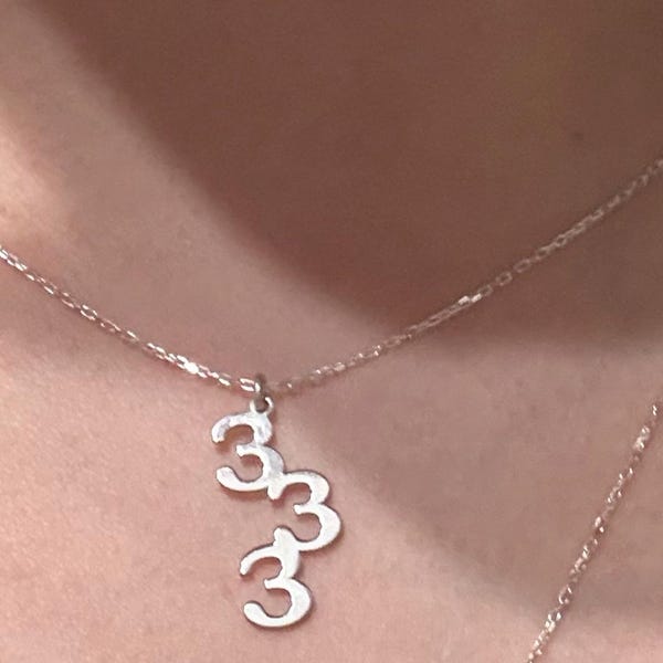 925 Silver Angel Number Necklace: Lucky Numerology Jewelry - Etsy