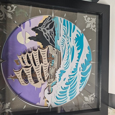 Mountain Landscape Shadow Box SVG Template, 3D SVG Shadowbox, DIY Cabin ...