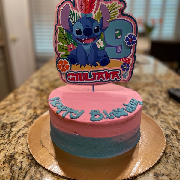 EDITABLE Stitch Cake Topper Stitch Printable Birthday Party Custom ...