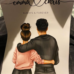 Personalised Couple Print Couples Gift Gift for Her | Etsy