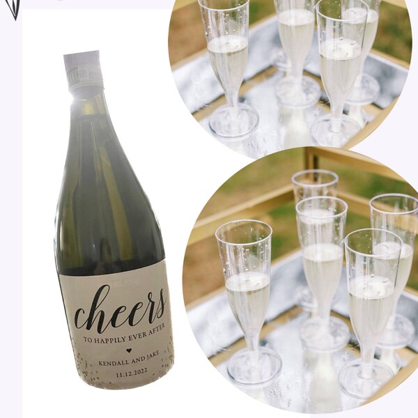 Personalized Cheers Wedding or Engagement Champagne and Prosecco Label ...