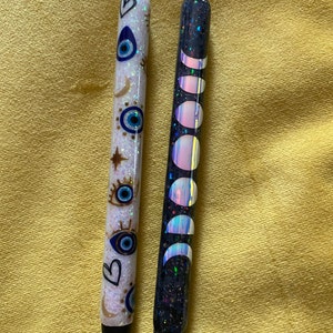 Phases of the Moon Glitter Gel Pen, Custom Epoxy Glitter Pen, Custom ...
