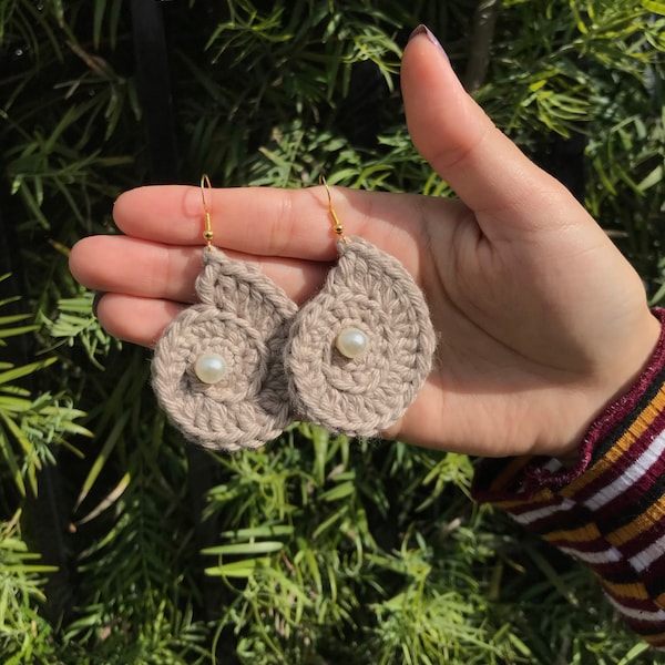 Crochet PATTERN Sea Shell Earrings, Summer, Beach Wedding, Ocean Theme ...