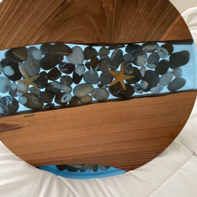 Pebble Decor Table River Table Epoxy Coffee Table Rustic - Etsy