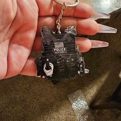 Personalized Police Bulletproof Vest Keychain Gift for Police, Police ...