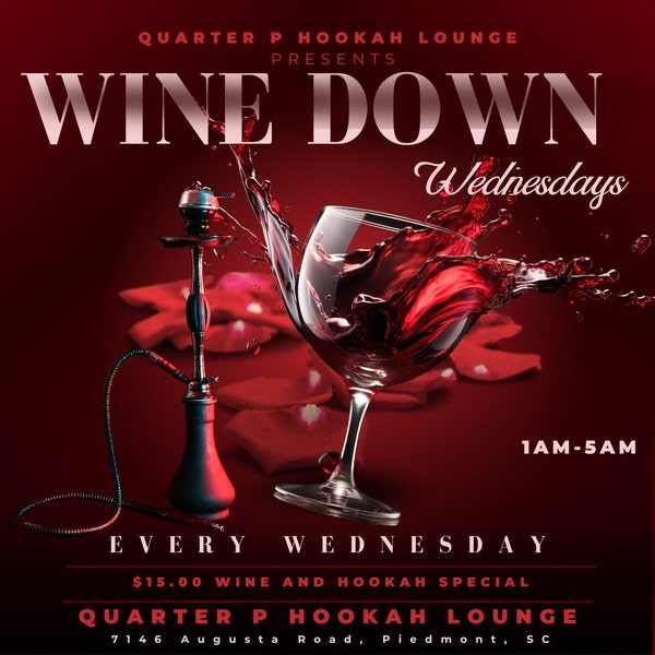 Editable Flyer Template, Wine Down Wednesdays, Luxury Wine Flyer, Club ...