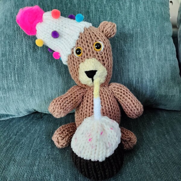 Birthday Bear 22pin Circular Knitting Machine Pdf Pattern - Sentro Addi ...