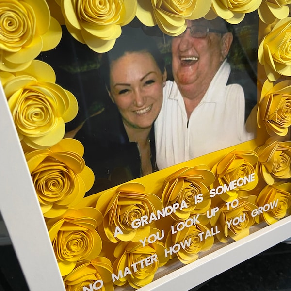 Floral Memory Photo Shadow Box - Solid |custom Personalize Rose Box ...