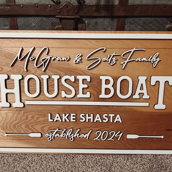 Boat House Wall Sign, Wood Boat House Sign, Nautical Home Decor, Lake ...