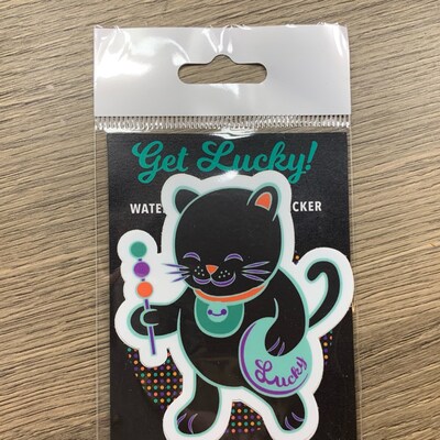 Lucky Cat Vinyl Sticker - Etsy