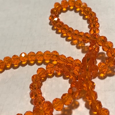 100 Piecesfaceted Orange Crystal Glassloose Round - Etsy