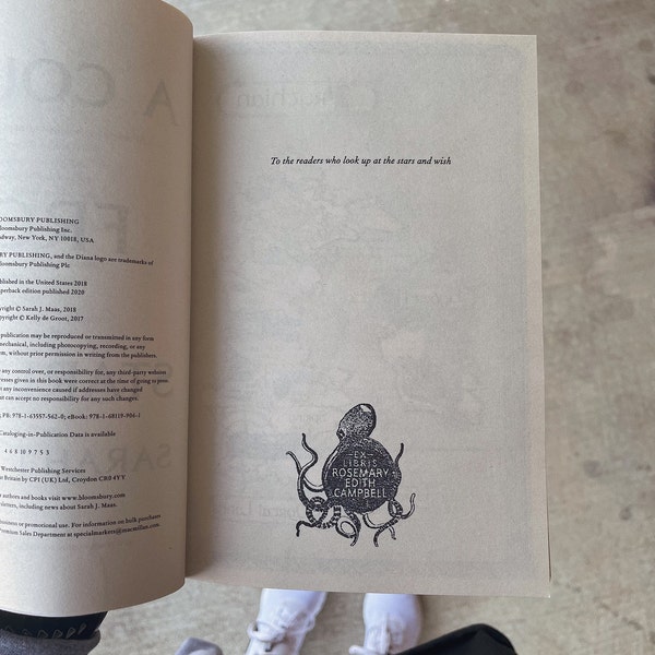 Squid Library Stamp, Custom Ex Libris Self Inking Book Plate, Booktok ...