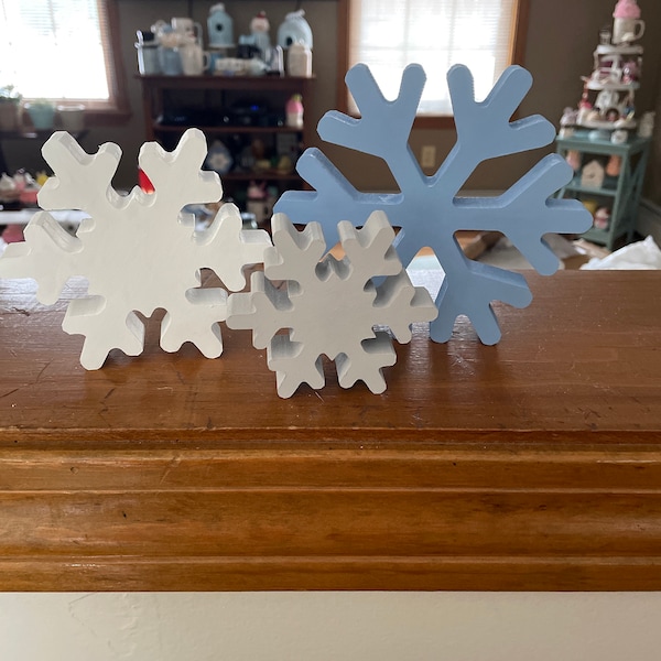 Snowflake Wood Cutout- MDF Winter Craft- Free Standing- Winter Decor ...