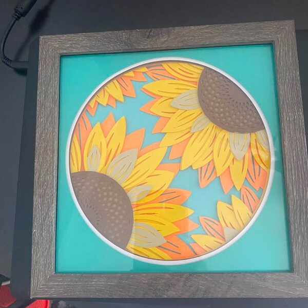 3D SUNFLOWERS SVG - Layered Shadow Box Svg - for Cricut - for ...