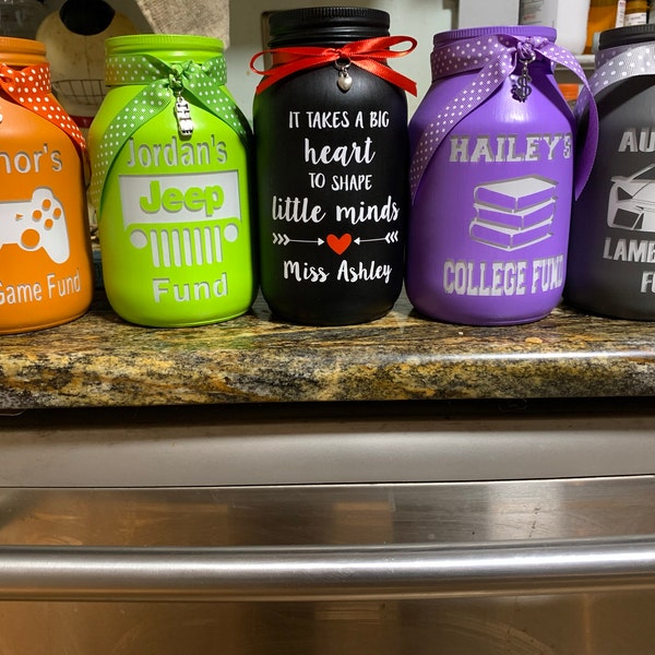 Video Game Fund Painted Mason Jar Bank, Video Game, Video Game Fund ...