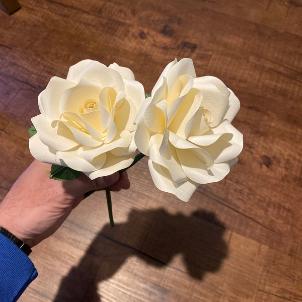 Paper Willow Rose 9th Anniversary Gift for Her / Paper Willow Wood Rose ...