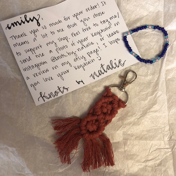 The Verity Macrame Keychain - Etsy