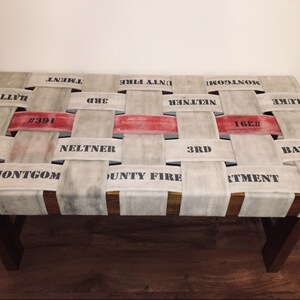 Fire Hose Bench Firefighter Thin Red Line Birthday Gift Fireman ...