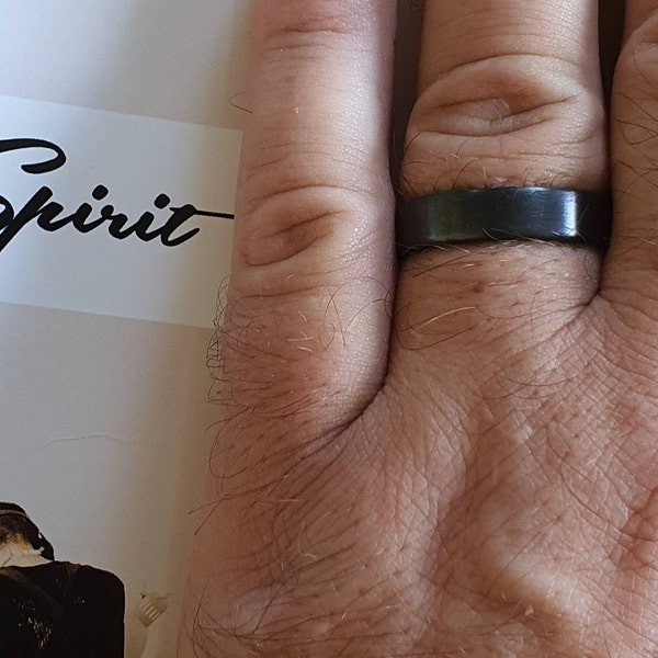 Skateboard Ring Gray Wooden Ring Wooden Bands Wood Ring Gray Black ...