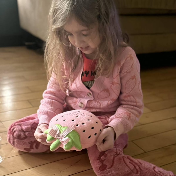Personalized Strawberry Pillow: Embroidered Fleece Stuffie, Girl Room ...