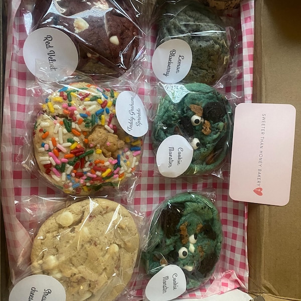 Gourmet Cookies Gift Box: Artisanal Baked Assortment. Half Dozen or ...