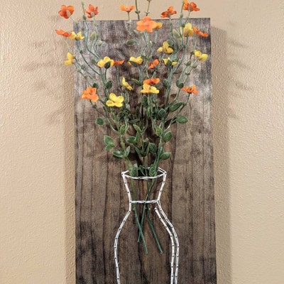 Mason Jar Flower Vase String Art Floral Decor Seasonal Decor Spring ...