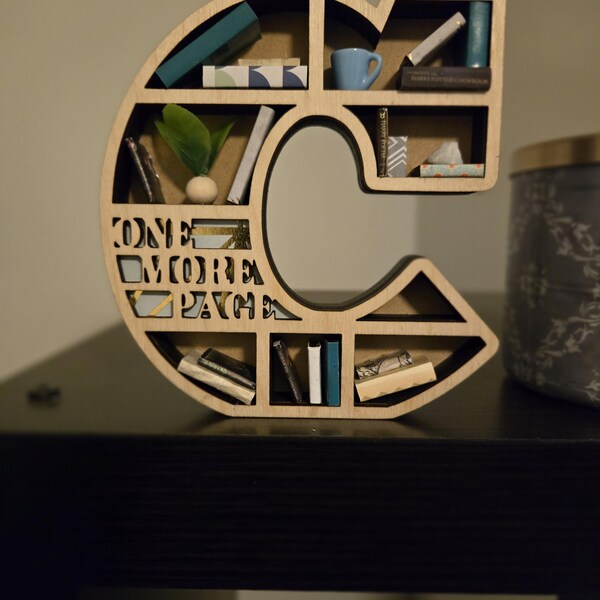 Custom Alphabet Letter Initial Book Lover Miniature Bookshelf - Book ...