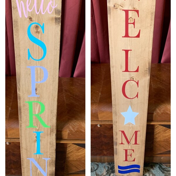 Reversible Winter Sign, Welcome Sign, Reversible Holiday Sign ...