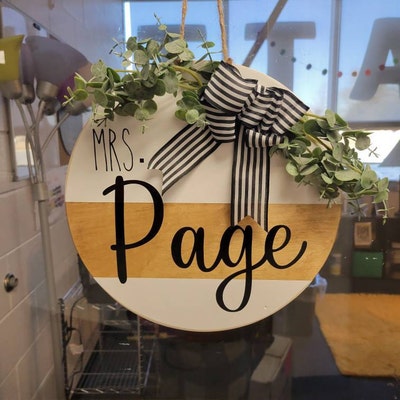 Welcome. Farmhouse Inspired Door Hanger. Front Door Decor. Front Porch ...