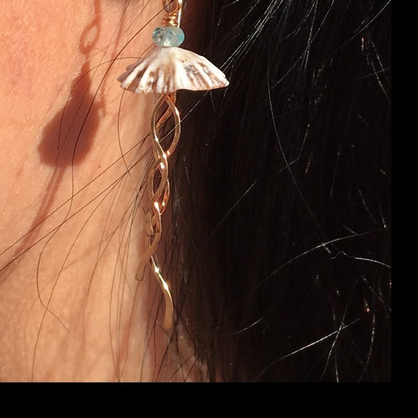 Opihi Shell Earrings, Hawaiian Shell Dangle Earrings, Jellyfish ...