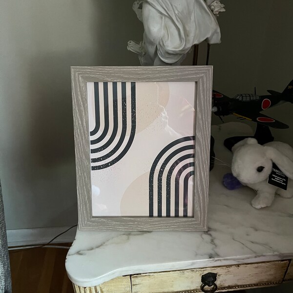 Wavy Lines Printable Wall Art, Abstract Lines Wall Art, Brown and Beige ...