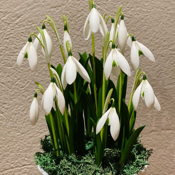 Snowdrop, Cold Porcelain Flowers, Real Touch Flowers, Artificial ...