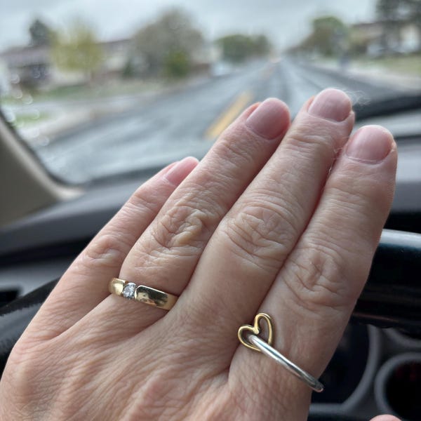 Sterling Silver Heart Dangle Charm Ring Love Ring for Her Silver ...