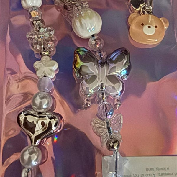 Flower Phone Charm Cute 3D Keychains Transparent Jelly Aesthetic Gift ...