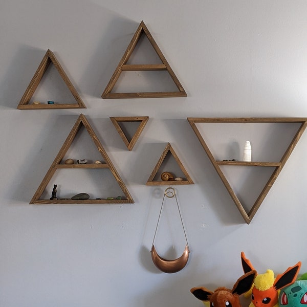 Triangle Shelf Set / Triangle Shelves, Rustic Home Decor, Rustic Boho ...
