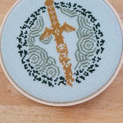 Zelda Cross Stitch Pattern, Tears of the Kingdom Master Sword Digital ...