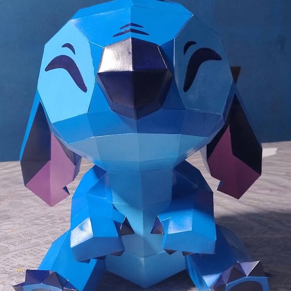 Stitch Papercraft 3D – Low Poly Template Pdf, Svg, Dxf | DIY Lilo ...