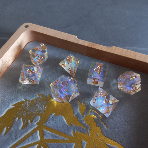 Rainbow DND Dice Set, Transparent Sharp Edge D&D Dice Full Set ...