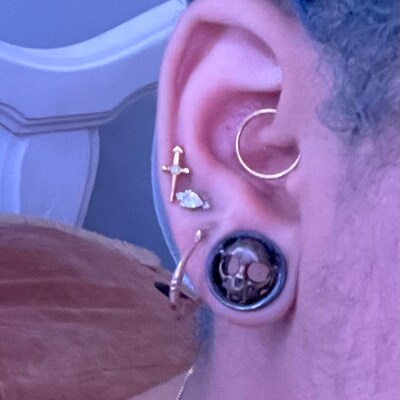 Pairs Green Stone Ear Gauges/double Flared Ear Plug/gauge & - Etsy