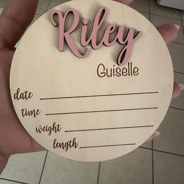 Wooden Birth Announcement Sign Baby Announcement Sign Hospital ...