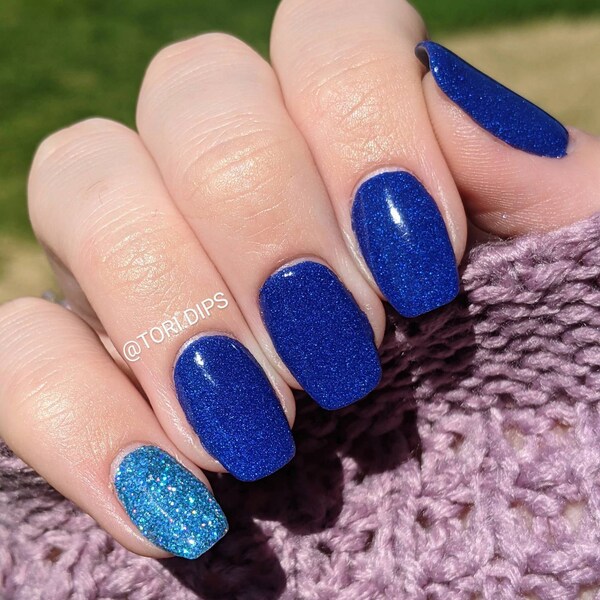 Deep Blue- Dip Powder, Dip Powder for Nails, Acrylic, Blue, Shimmer - Etsy