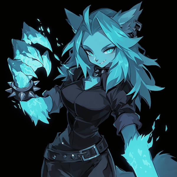 Hoodie Wolf Blue Male Vtuber, Premade Vtuber Model, Wol Boy Vtuber ...