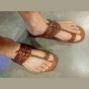 Unisex Hippie Indian Double Shade Water Buffalo Jesus Sandals - Etsy