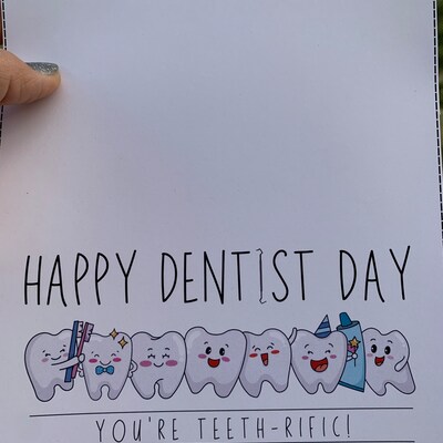 You're the Best, Thank You Dentist Card, Tooth Greeting Card, Cute ...