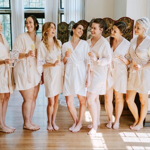 Bridesmaid Robes-bridal Robe-lace Robe-bridesmaid Gifts-wedding Robes ...