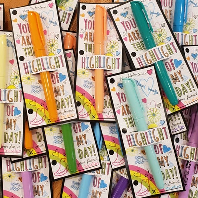 Highlighter Valentine Printable for Fat or Skinny Highlighters Cute ...